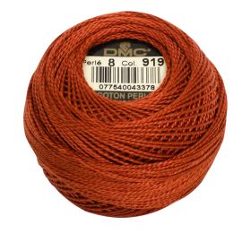 Fil Coton perlé n°8 DMC 919 Brun tomette - Univers Broderie