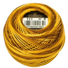 Fil Coton perlé n°8 DMC 111 Jaune Savane Brulée - Univers Broderie