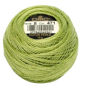 Fil Coton perlé n°8 DMC 471 Vert estragon - Univers Broderie