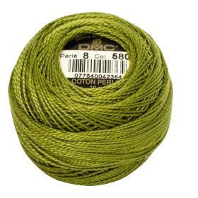 Fil Coton perlé n°8 DMC 580 Vert cactus - Univers Broderie