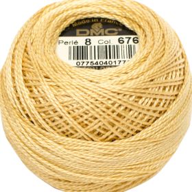 Fil Coton perlé n°8 DMC 676 Jaune Savane - Univers Broderie