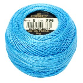 Fil Coton perlé n°8 DMC 996 Bleu des mers du sud - Univers Broderie