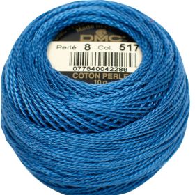 Coton perlé (116 n°8) DMC coloris 517 Grand Bleu