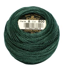 Fil Coton perlé n°8 DMC 500 Vert lierre - Univers Broderie