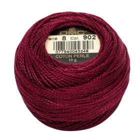Fil Coton perlé n°8 DMC 902 Brun grenat - Univers Broderie