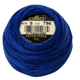 Fil Coton perlé n°8 DMC 796 Bleu de Sèvres - Univers Broderie