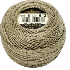 Fil Coton perlé n°12 DMC 642 Gris terre d'ombre- Univers Broderie