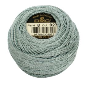 Fil Coton perlé n°8 DMC 927 Bleu huître - Univers Broderie