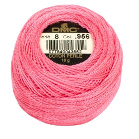 Fil Coton perlé n°8 DMC 956 Rose fluo - Univers Broderie