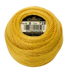 Fil Coton perlé n°8 DMC 725 Jaune Bouton d'Or - Univers Broderie