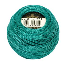 Fil Coton perlé n°8 DMC 991 Vert empire - Univers Broderie