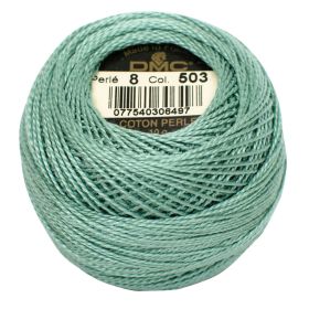 Fil Coton perlé n°8 DMC 503 Vert Thym - Univers Broderie