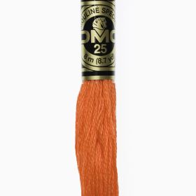 Fil à broder mouliné DMC coloris 608 Orange Coquelicot - Univers Broderie