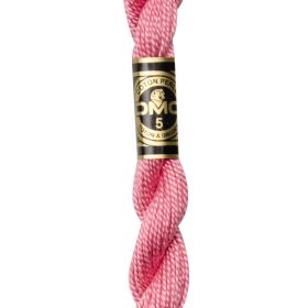 Fil Coton perlé n°5 DMC 962 Rose ancien - Univers Broderie