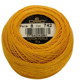 Fil Coton perlé n°8 DMC 742 Orange Clémentine - Univers Broderie