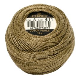 Fil Coton perlé n°8 DMC 611 Marron sisal - Univers Broderie