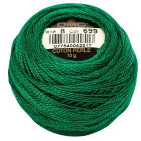 Fil Coton perlé n°8 DMC 699 Vert fruits confits - Univers Broderie