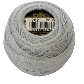 Fil Coton perlé n°8 DMC 762 Gris Perle - Univers Broderie