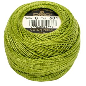Fil Coton perlé n°8 DMC 581 Vert criquet - Univers Broderie
