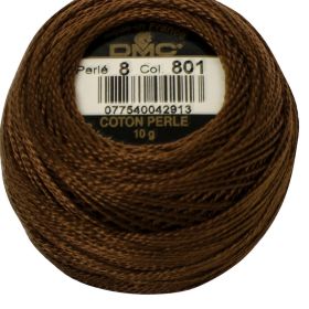 Fil Coton perlé n°8 DMC 801 Marron vison - Univers Broderie