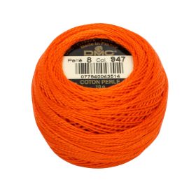 Fil Coton perlé n°8 DMC 947 Orange soleil couchant - Univers Broderie