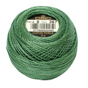 Fil Coton perlé n°8 DMC 367 Laurier vert - Univers Broderie