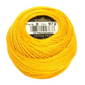 Fil Coton perlé n°8 DMC 972 Jaune curry - Univers Broderie