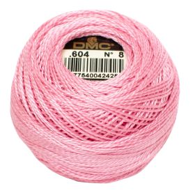 Fil Coton perlé n°8 DMC 604 Jacinthe rose - Univers Broderie