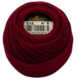 Fil Coton perlé n°8 DMC 815 Rouge cerise - Univers Broderie